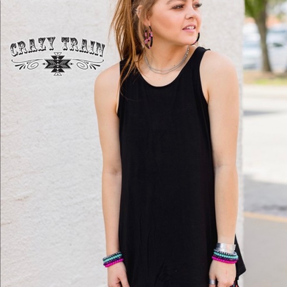 Crazy Train | Tops | Crazy Train Go With The Flow Tank Top Black | Poshmark